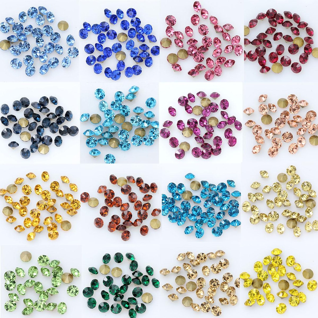 Pointed Back Glass Rhinestones: Bling Embellishments, Loose Beads (1mm ...