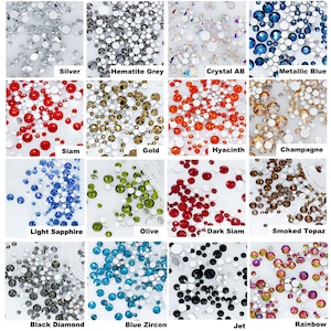 400pcs Mixed Size Rhinestone Flat Back Crystal Glass Rhinestones Loose ...