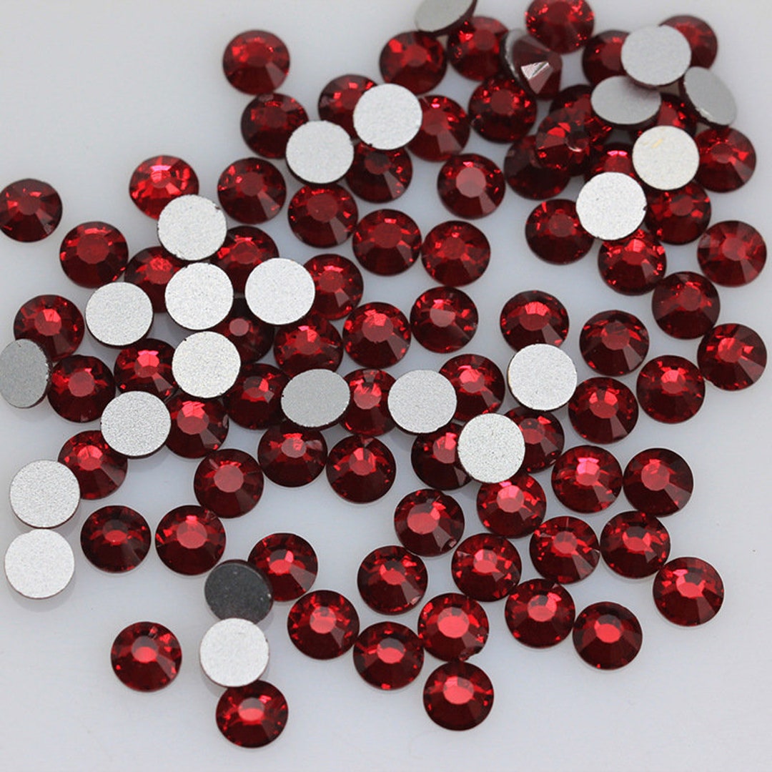 Dark Siam Rhinestones: Dark Red Flat Back Glass Crystals, 2-6mm - Etsy