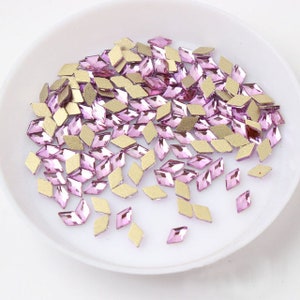 Rhombus Shape Flatback Rhinestone Glass Beads Crystal Loose Beads Bling ...