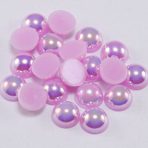 AB Color Flatback Pearls Half Round Cabs Mix Size Faux Pearls Loose ...