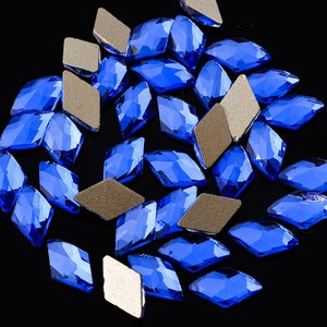 Rhombus Shape Flatback Rhinestone Glass Beads Crystal Loose Beads Bling ...