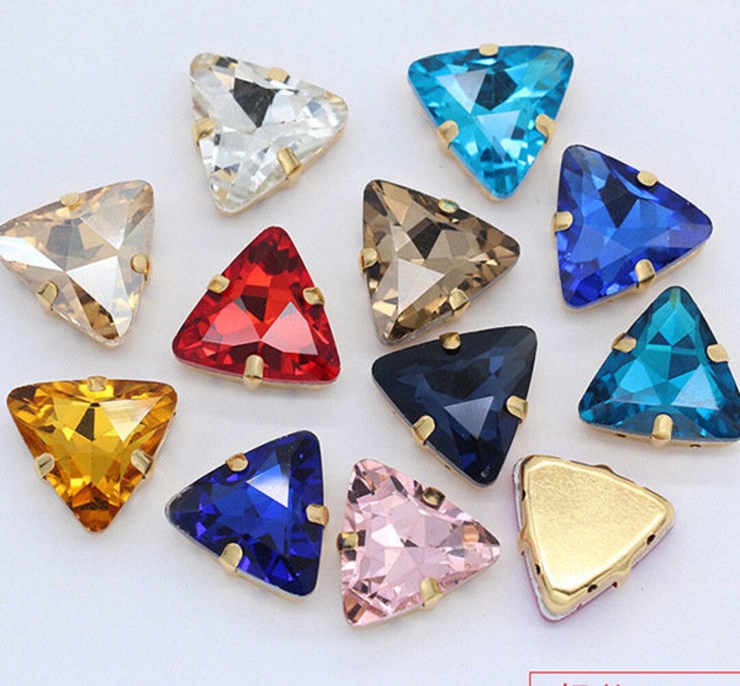 Triangle Rhinestone Sew on Crystals Sparkling Jewelry Making Fancy ...