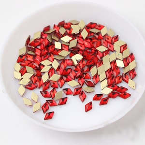 Rhombus Shape Flatback Rhinestone Glass Beads Crystal Loose Beads Bling ...