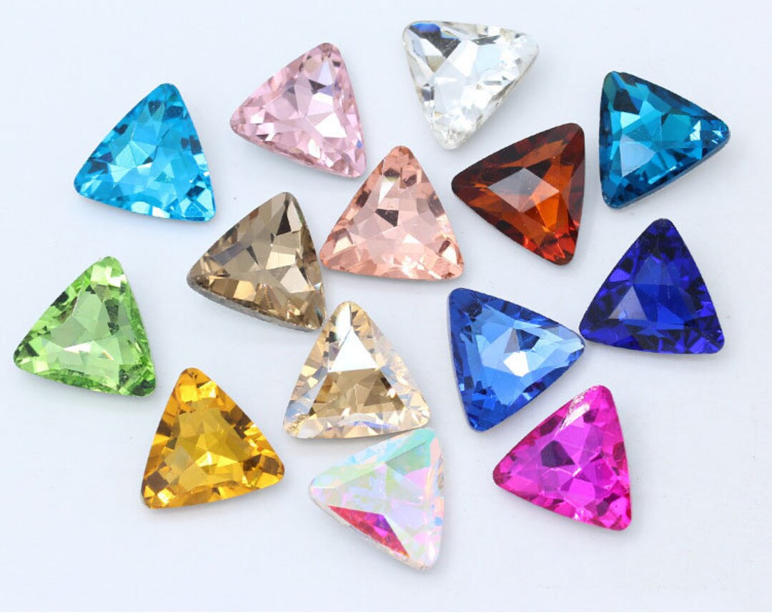 Triangle Crystal Glass Beads: Pointed Back Rhinestone Gems (8mm-23mm ...