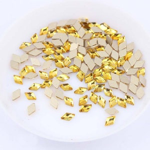 Rhombus Shape Flatback Rhinestone Glass Beads Crystal Loose Beads Bling ...