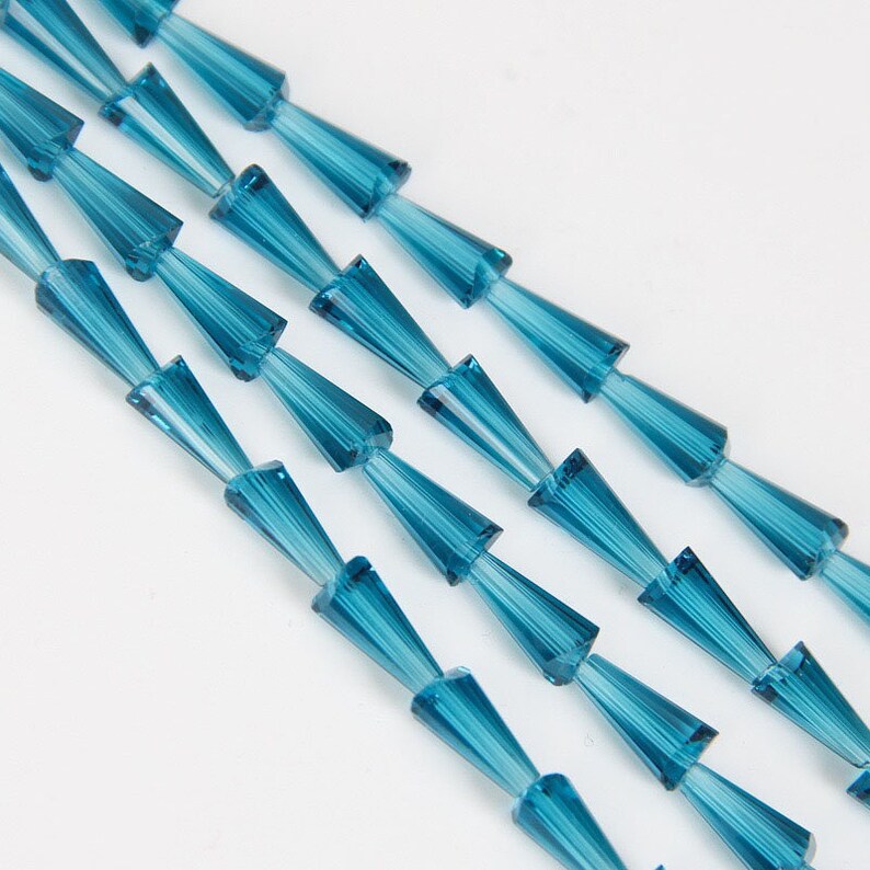 Faceted Glass Cone Beads: Crystal Jewelry Making Charms - Etsy