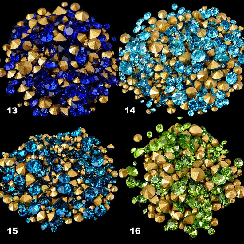 200pcs Mixed Size Rhinestone Pointed Back Crystals Jewelry - Etsy