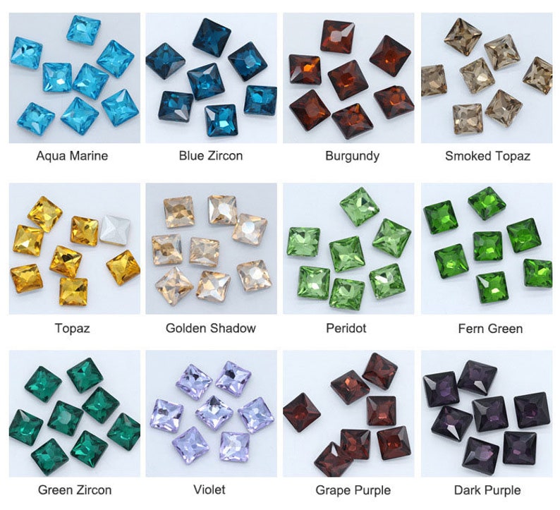 Square Point Back Rhinestones: Crystal Glass Embellishment Gems (2-6mm ...