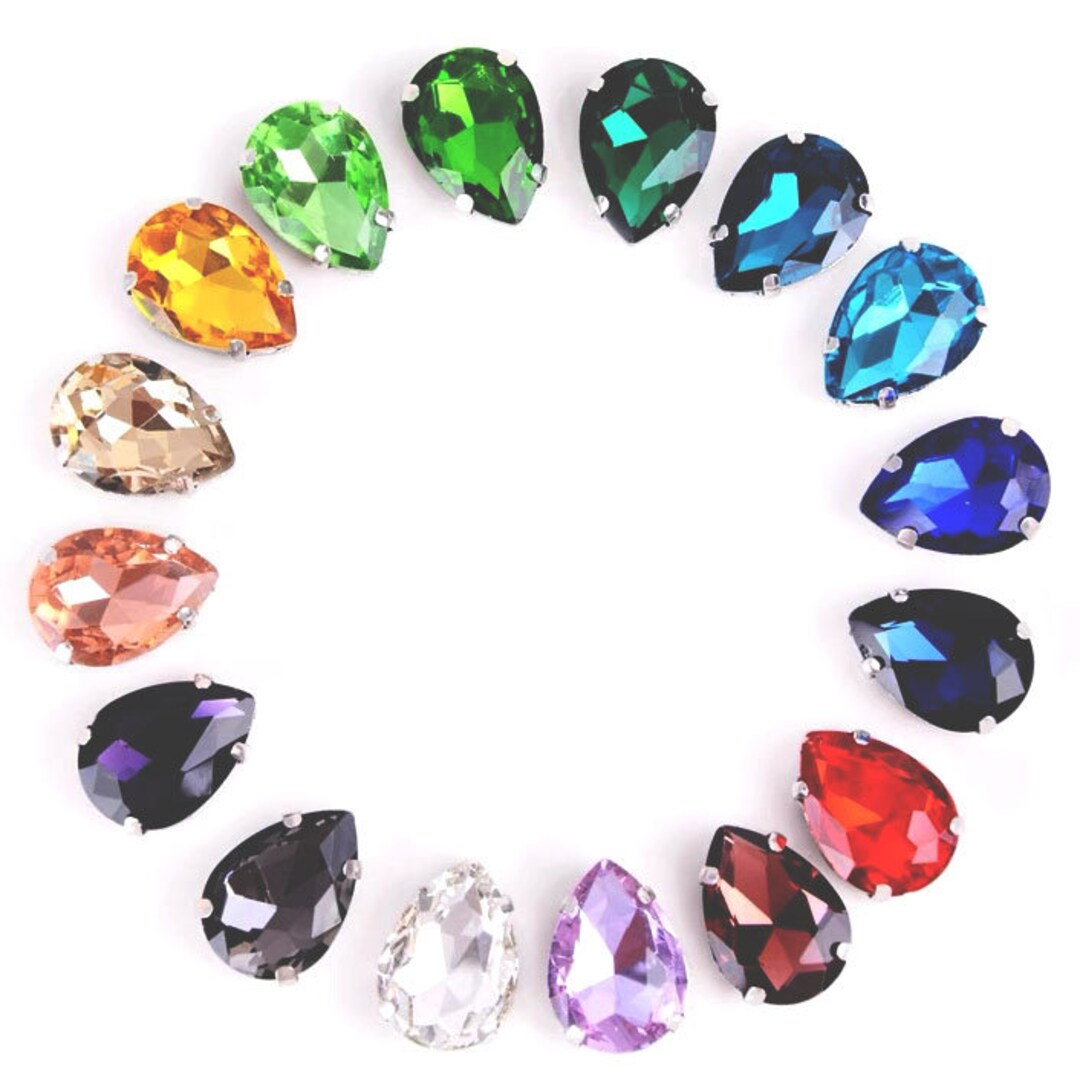 Teardrop Crystals 10x14mm 13x18mm Sew on Rhinestone Pear Shape Crystal ...