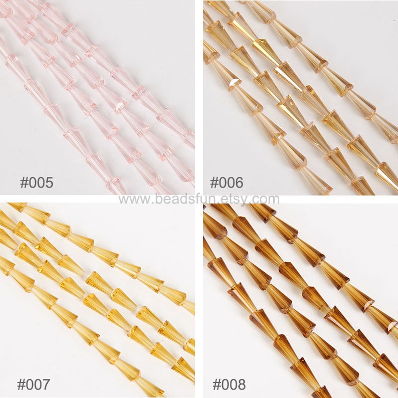 Faceted Glass Cone Beads: Crystal Jewelry Making Charms - Etsy