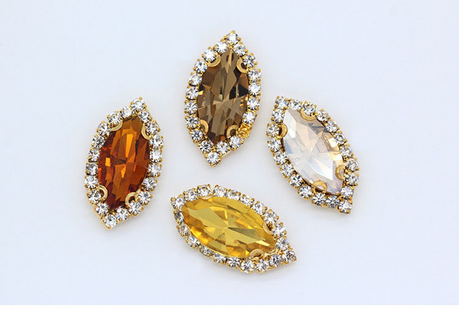 7x15mm Navette Rhinestone Sew on Crystals Bling Embellishment - Etsy