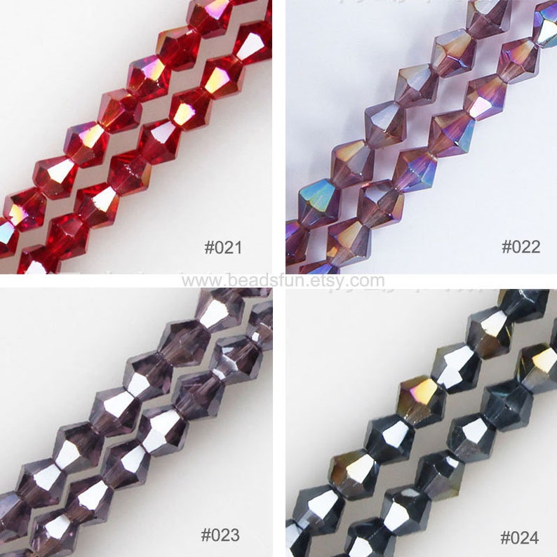 AB Color Bicone Crystal Beads: Aurora Borealis Faceted Gems - 3mm 4mm ...