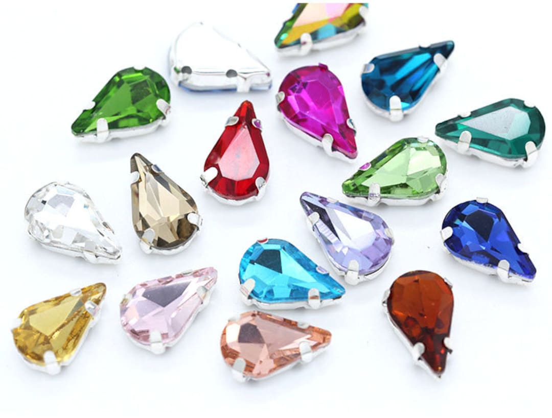 Teardrop Crystal Rhinestones: Pear Shape Sew on Glass Beads - Etsy