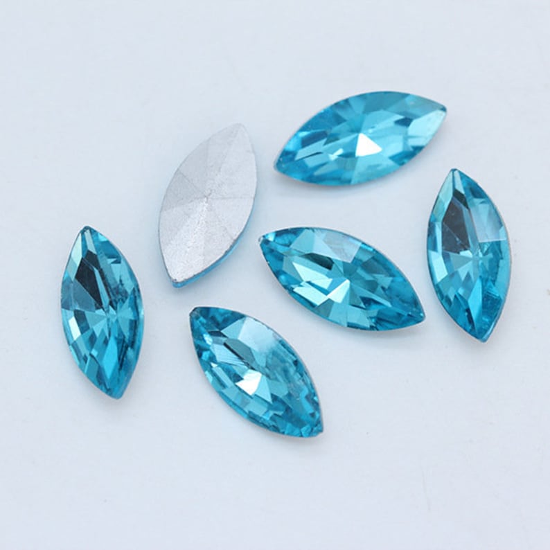 Navette 6x12mm,4x8mm Rhinestone Pointed Back Crystals Marquise Glass ...