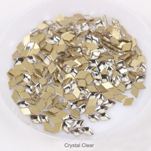 Rhombus Shape Flatback Rhinestone Glass Beads Crystal Loose Beads Bling ...