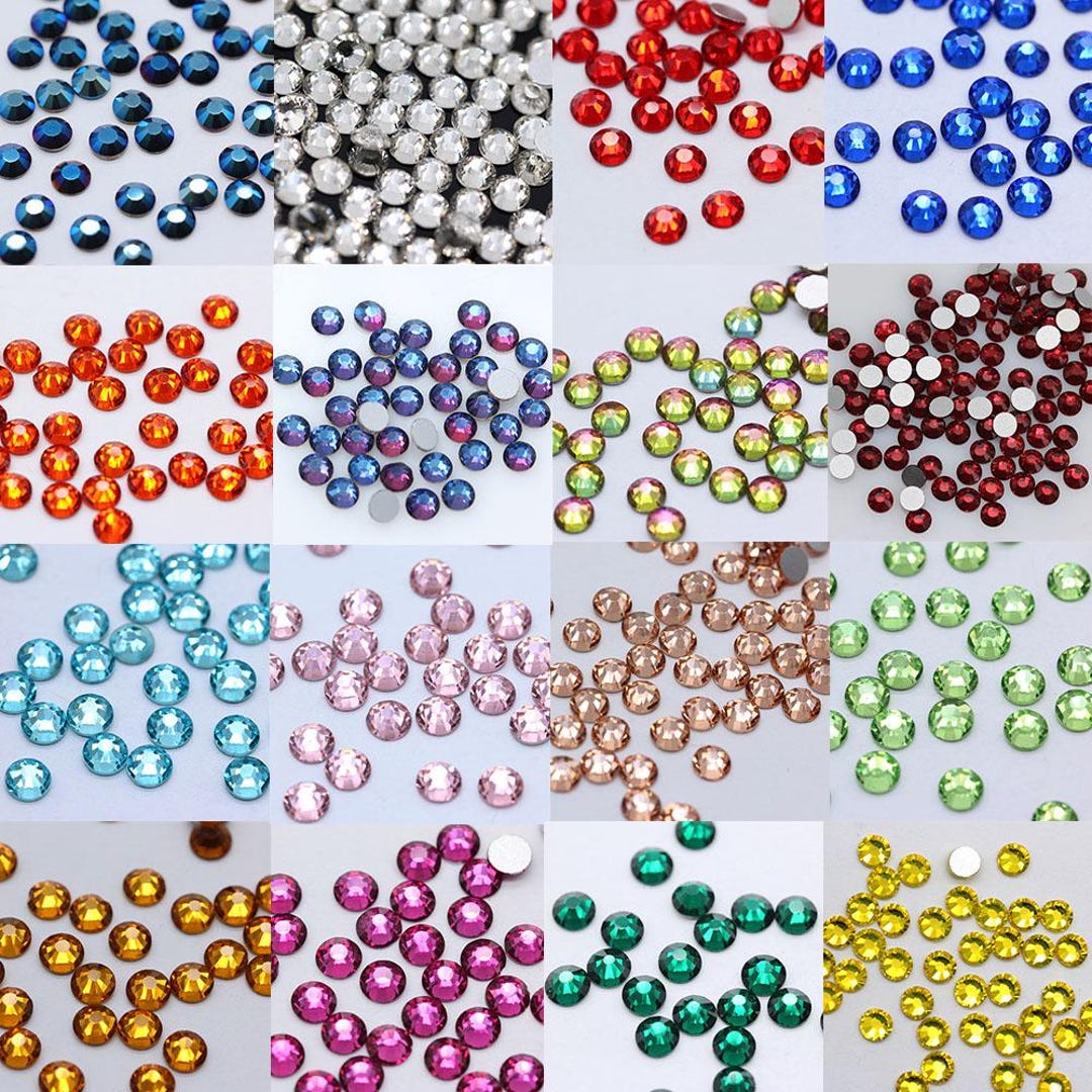 720pcs Glass Flatback Rhinestones: Bling Embellishments, 36 Colors - Etsy