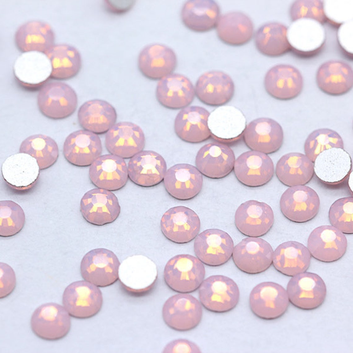 Flat Back Rhinestone Pink Opal Crystal Bling Embellishments - Etsy
