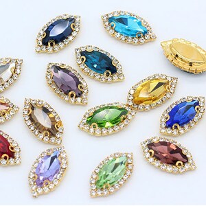 7x15mm Navette Rhinestone: Sew on Marquise Crystal Embellishment - Etsy