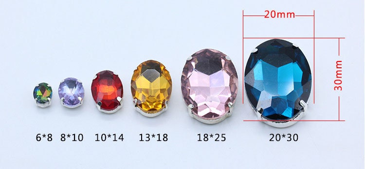 Oval Sew on Crystals 10x14mm13x18mm Rhinestone Fancy Stone - Etsy Australia