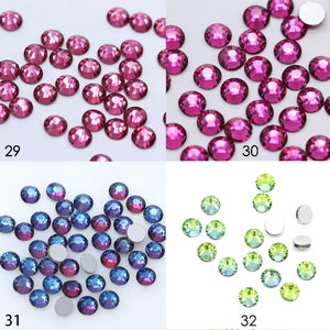 6mm 7mm Large Size Flatback Rhinestone Glass Crystal Loose Beads Bling ...