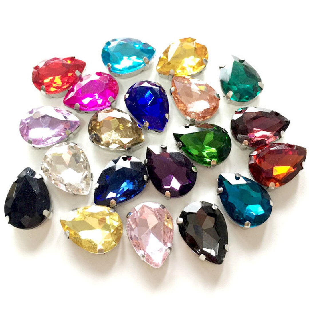 Pear Shape Crystals 18x25mm 20x30mm Sew on Rhinestone Teardrop Bling ...