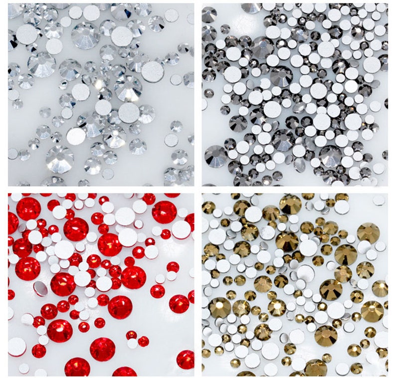 400pcs Mixed Size Rhinestone Flat Back Crystal Glass - Etsy