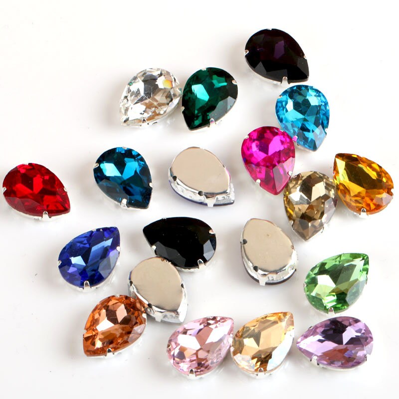 Pear Shape Crystals 18x25mm 20x30mm Sew on Rhinestone Teardrop - Etsy