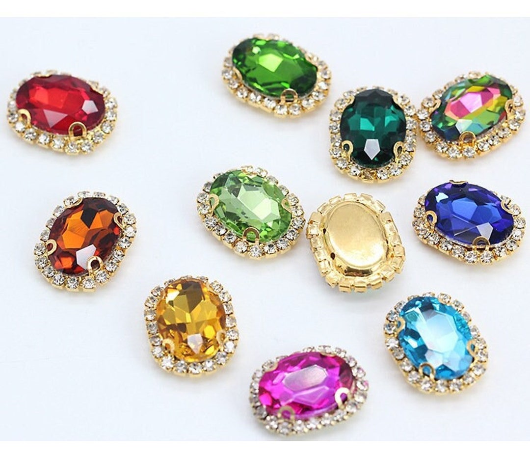 Sparkle Oval Rhinestone Cabochons: Costume Decor Gems (10x14mm, 13x18mm ...