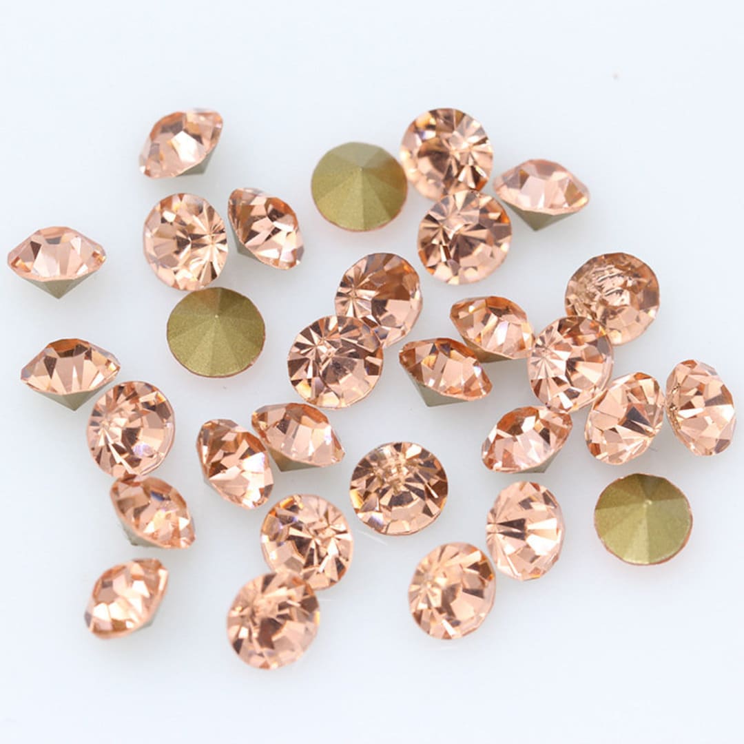 Champagne Light Peach Glass Rhinestones: Pointed Back Bling ...
