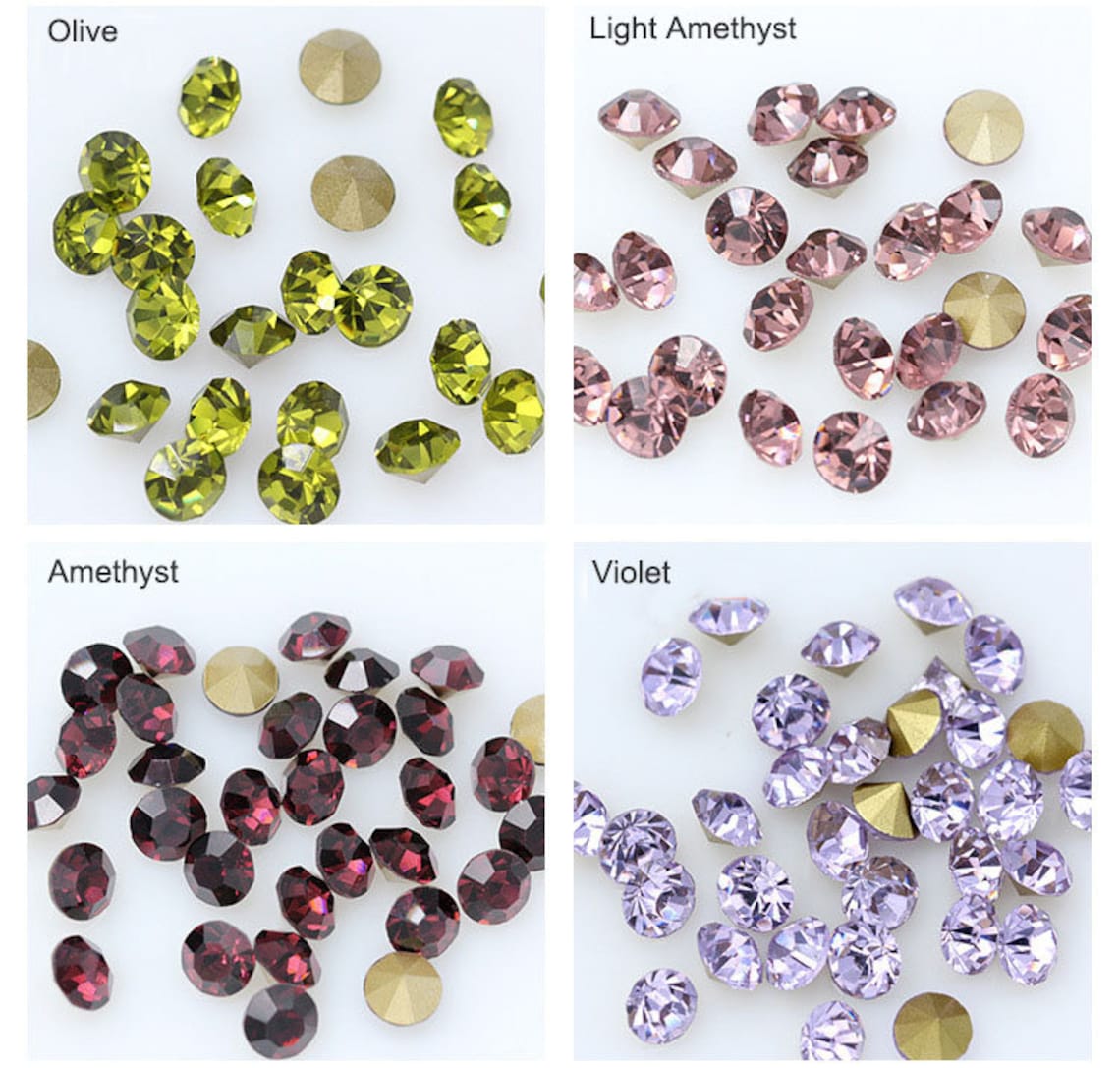 Emerald Green Glass Rhinestones: Pointed Back Chatons, Jewelry Making ...