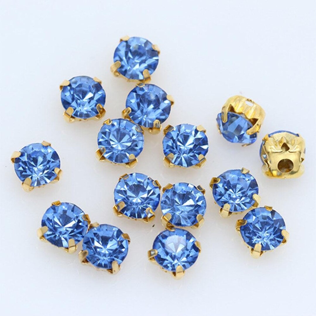 7mm Sew on Rhinestones: Crystal Montee Beads With Gold Setting - Etsy