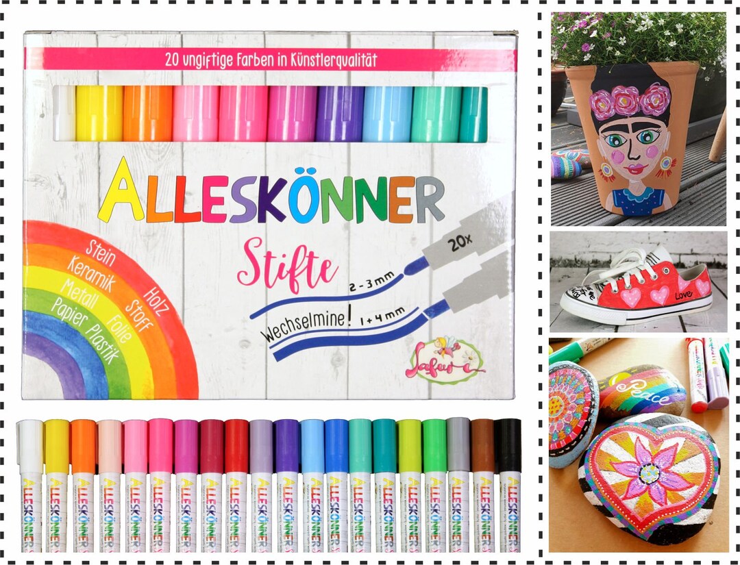 ACTION Acrylic Pens All-rounder Set of 20 Pens for Stones - Etsy