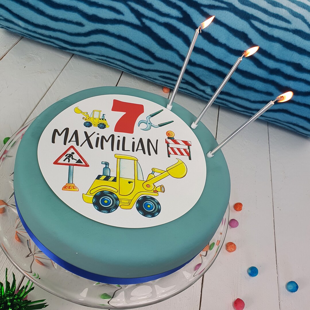 Cake Topper Excavator Fondant Cake Picture Birthday Personalized ...