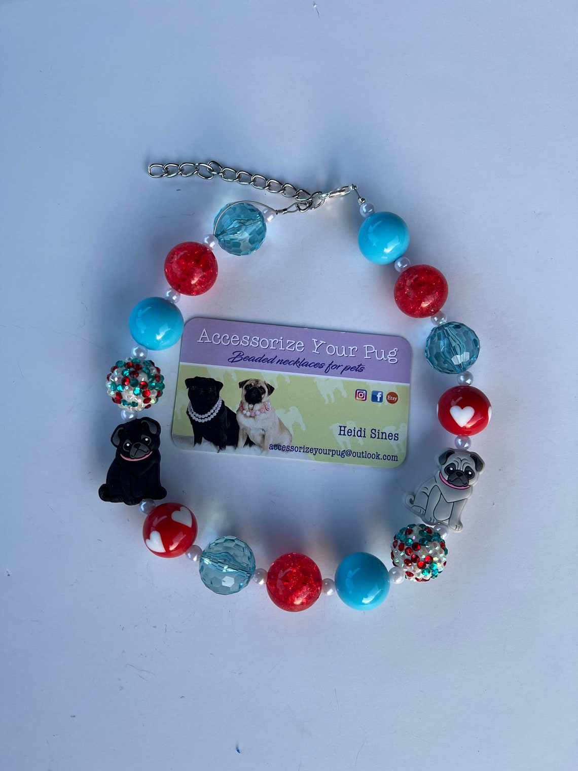 Retro Pug Specialty Pug Bead Necklace - Etsy