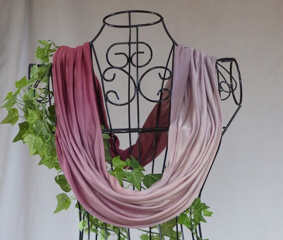 ELEGANCE Loop Scarf Reddish Brown and Grey Silk Jersey - Etsy