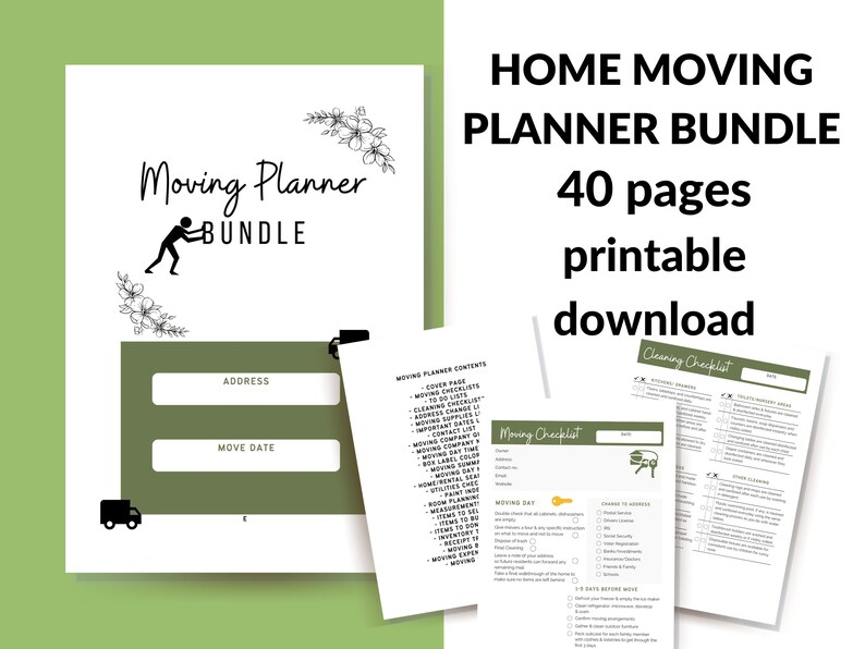 House Move Home Moving Planner Bundle Checklist.printable US - Etsy