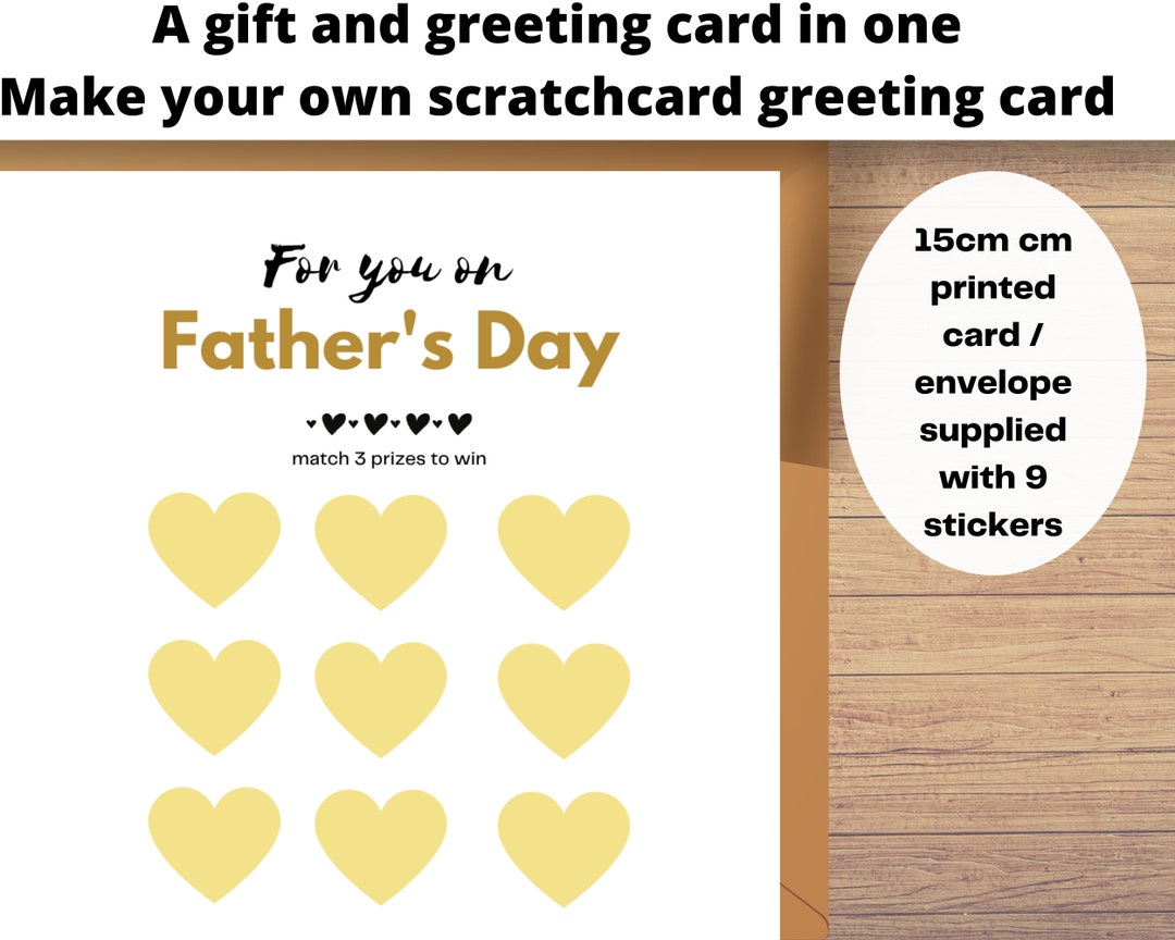 Fathers Day Greetings Card Scratch off Fathers Day Scratch Card to ...