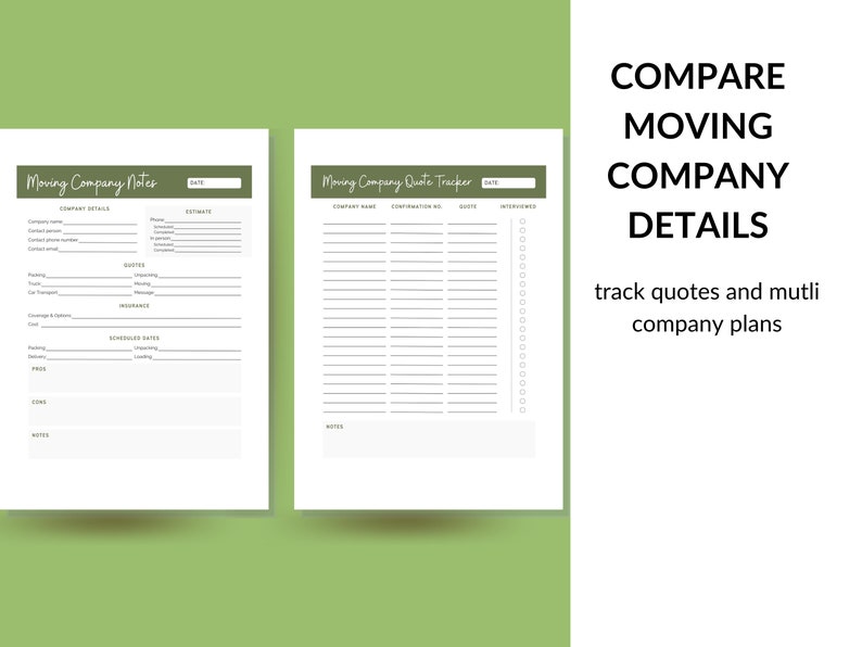 House Move , Home Moving Planner. Bundle Checklist.printable A4 and US ...