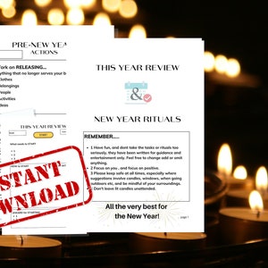 New Years Rituals With New Year Review and Resolutions Planner US ...