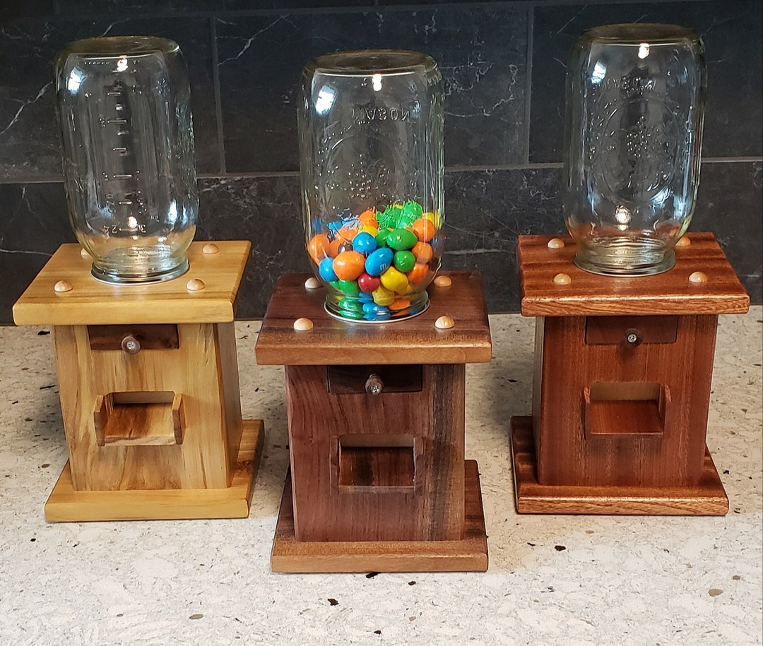 Hardwood Candy Dispenser With Mason Jar, Christmas Gift - Etsy