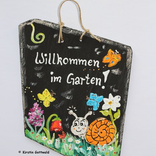 Garden Sign Garden of Weedin Sign Shabby Blue Sign Hand - Etsy