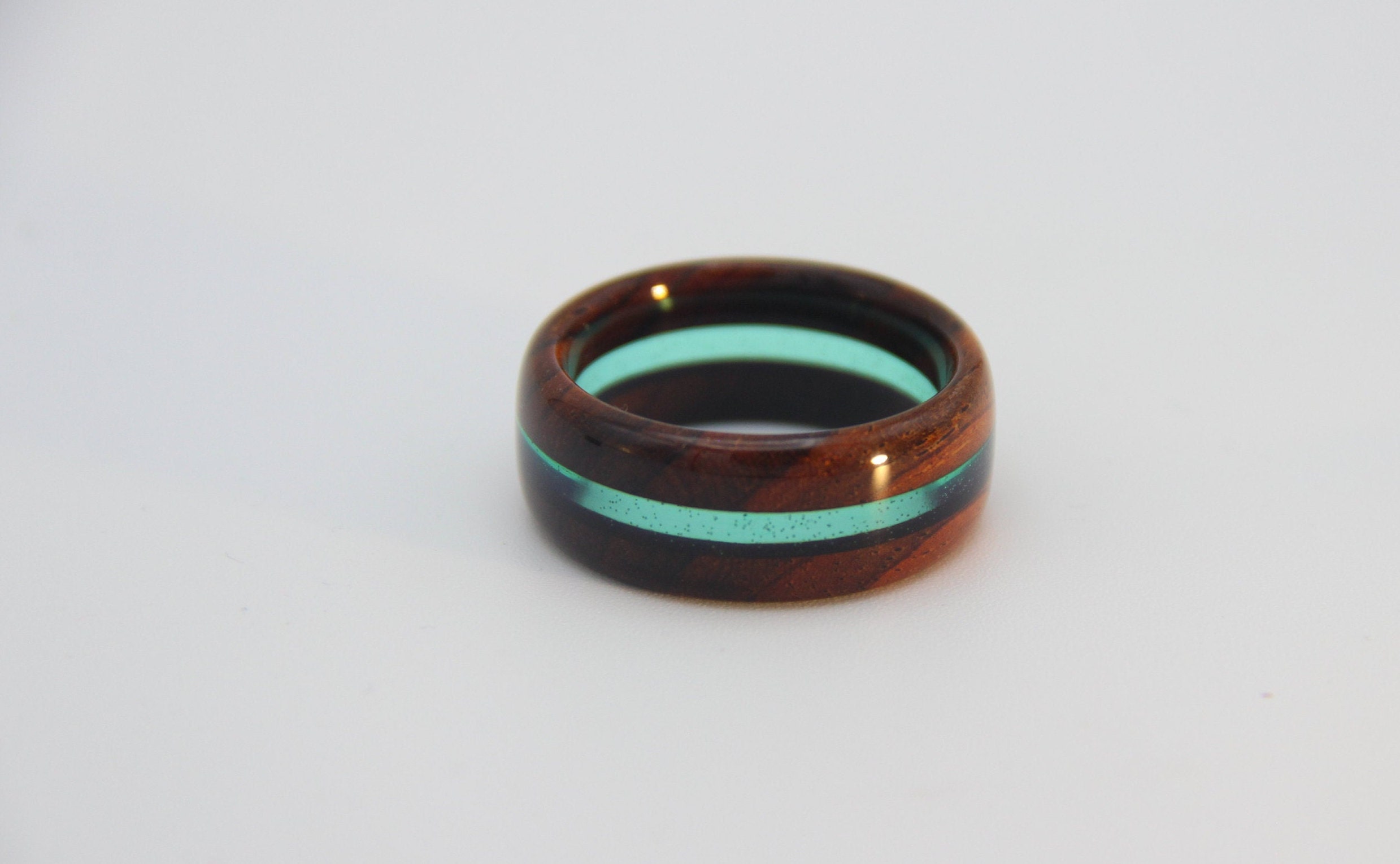 Nature Resin Wood Ring Green Wood and Resin Ring Anniversary - Etsy