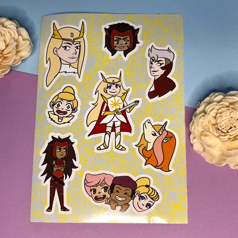 She Ra A6 Sticker Sheet Shera Catra Bow Glimmer She Ra Etsy