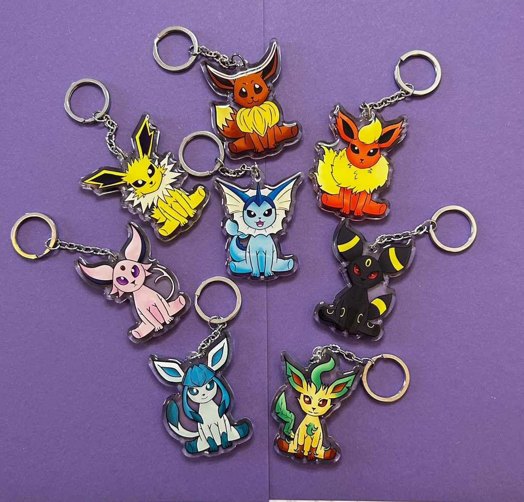 Eeveelution Keychains Cute Double Sided Keychains Shiny - Etsy UK