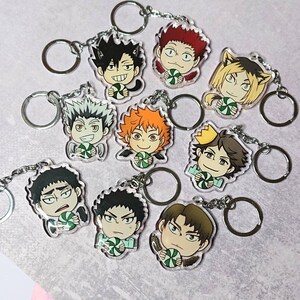 Haikyuu double sided keychains cute chibi faces acrylic | Etsy
