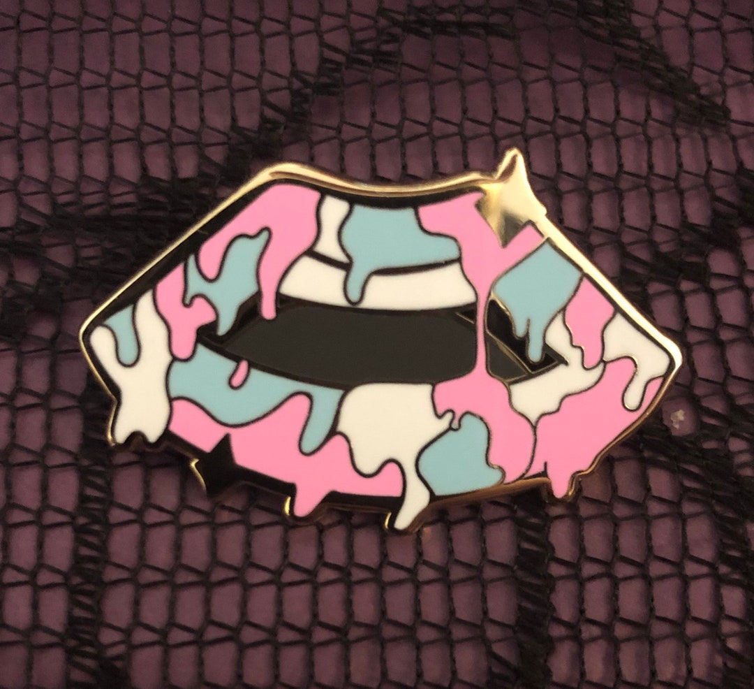 Dripping With Pride Enamel Pins, Pride Pin Rainbow, Trans Flag, Lips ...