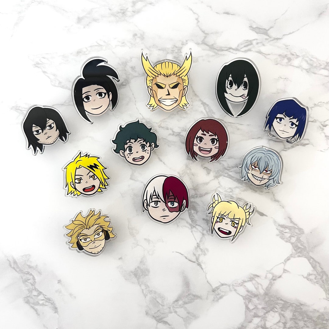 MHA Chibi Heroes Acrylic Pins, BNHA, My Hero Academia, Plus Ultra ...