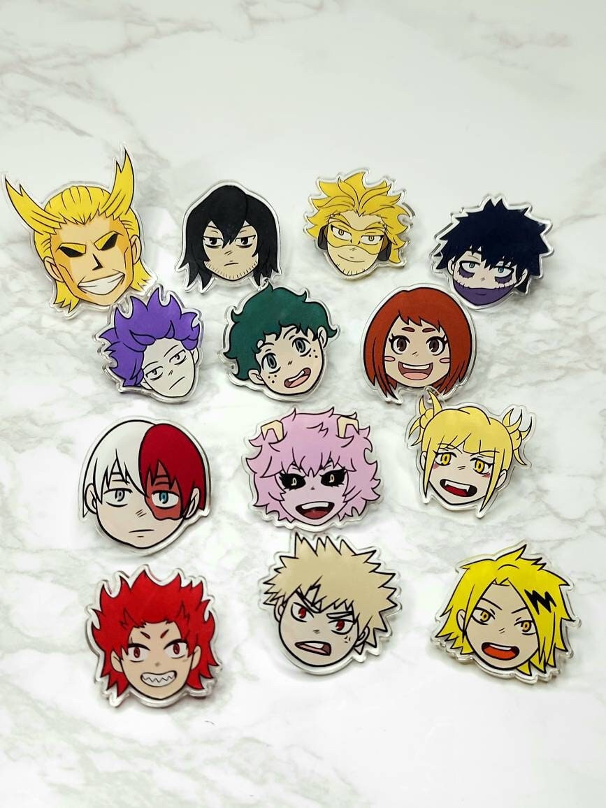MHA Chibi Heroes Acrylic Pins BNHA My Hero Academia Plus - Etsy UK