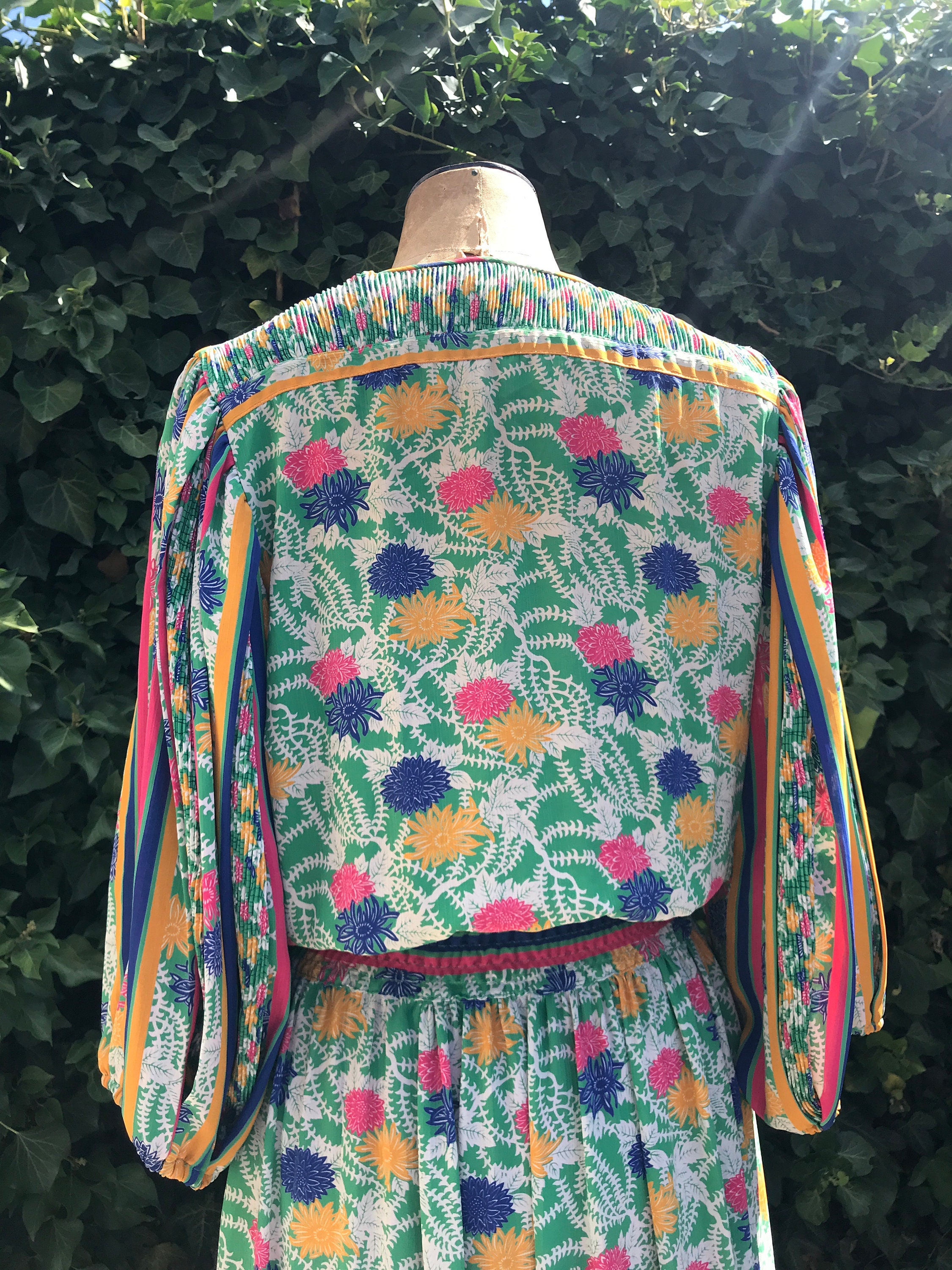 LOVELY Dress by 80s ICONIC Print Designer Diane Freis - Etsy